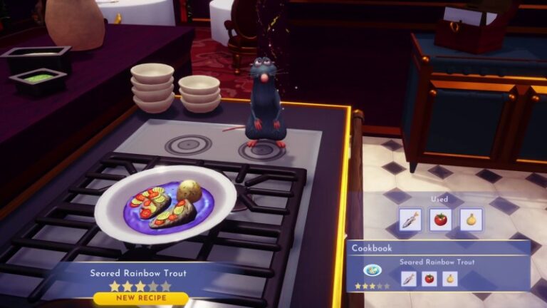 How to Make Seared Rainbow Trout in Disney Dreamlight Valley